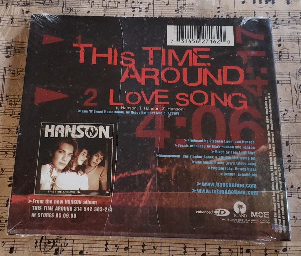 Hanson - This Time Around CD Single 2000 Brand New SEALED 2 Tracks ...