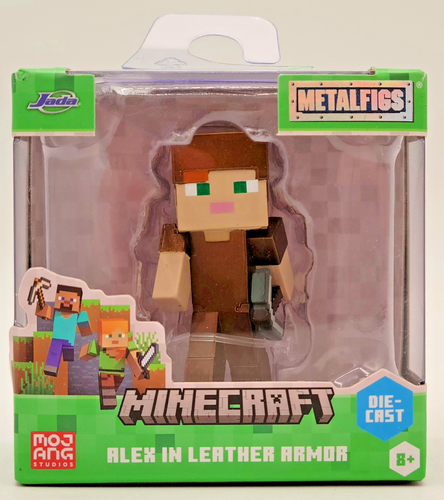 NEW Minecraft ALEX in Leather Armor Metalfigs 2.5" DIE-CAST Figure Jada ...