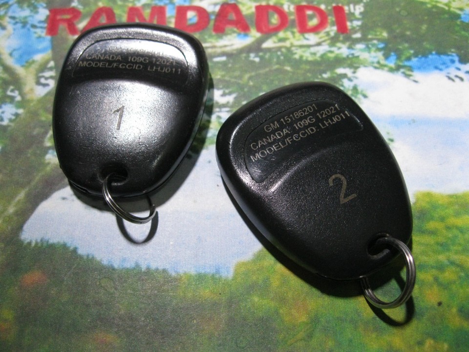 2 NICE 100% OEM Set GM 15186200 & 15186201 Fob Remote Transmitter ...