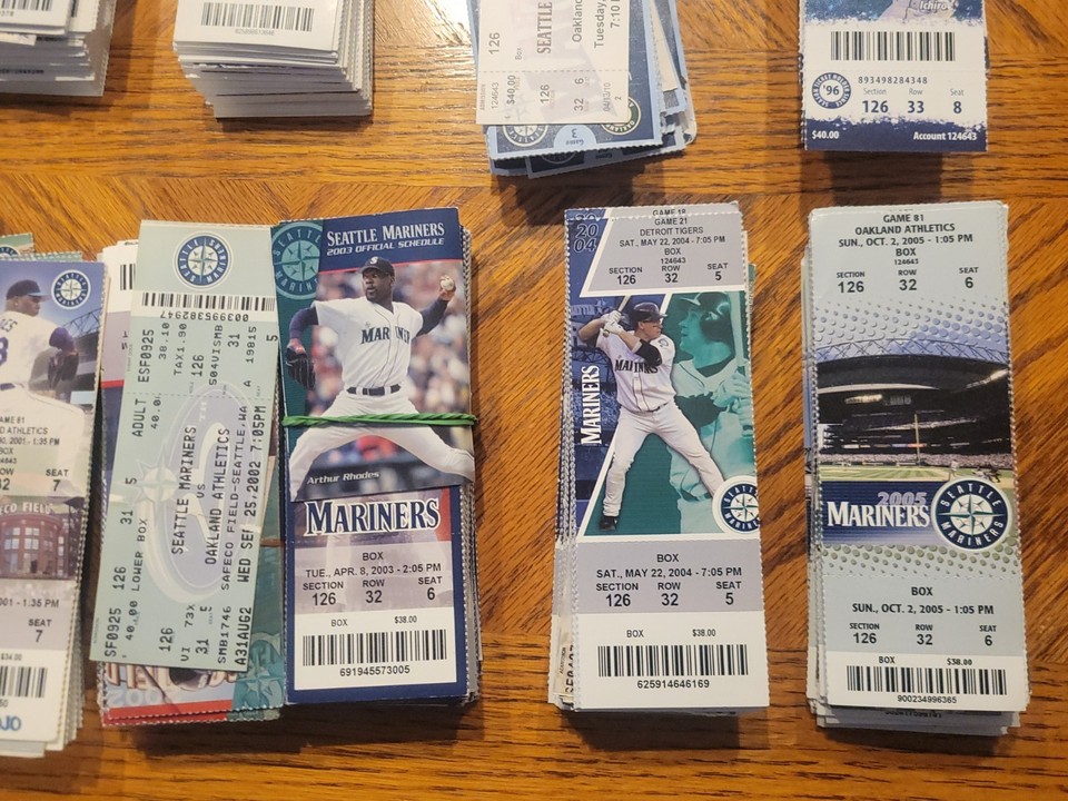 Lot of 1000 + Season Seattle Mariners Ticket Stubs 2001 -16 | eBay