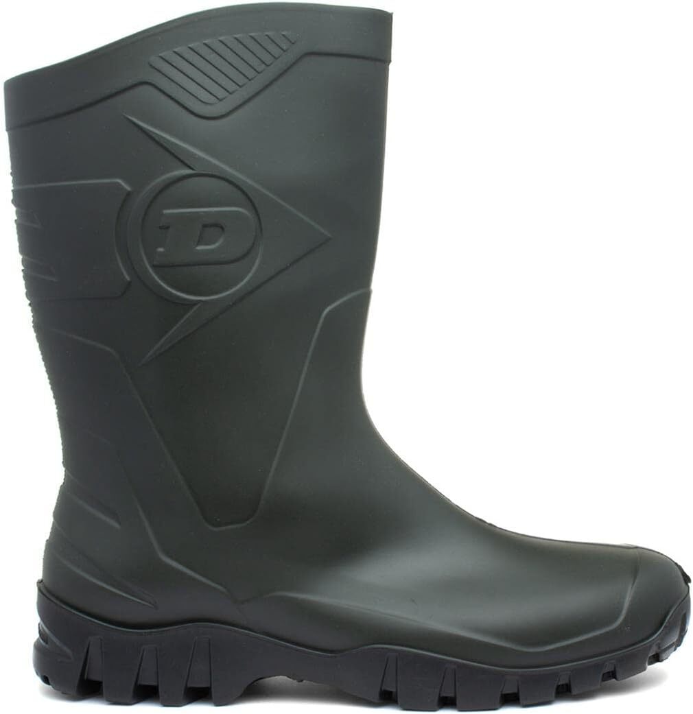 Dunlop W116 HEVEA Unisex Welly Half Length Wide Calf Wellington Boots ...