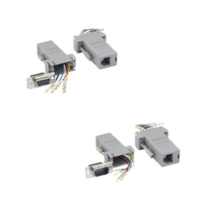 D-Sub Modular Adapter DB9 to RJ12 Male Female M/F F/F Serial Telecom ...