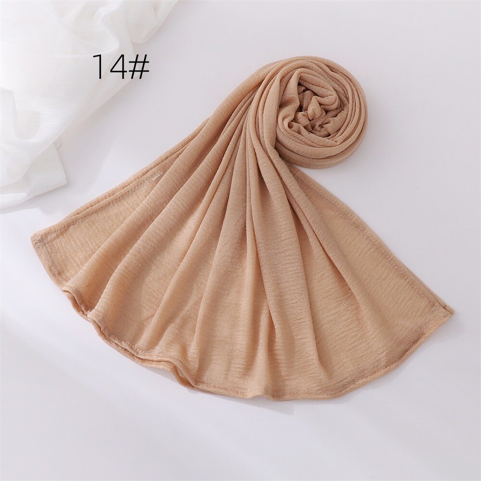 Solid Color Scarves Wrinkled Headscarves Shawls and Wraps Jersey Ladies ...
