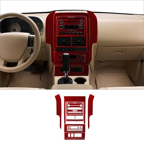 16Pcs Red Carbon Fiber Central Console Cover Trim For Ford Explorer ...