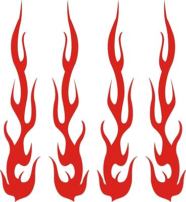 Red Hot Rod Flame Fire Tribal Retro Decals Sticker for Helmet Bike | eBay