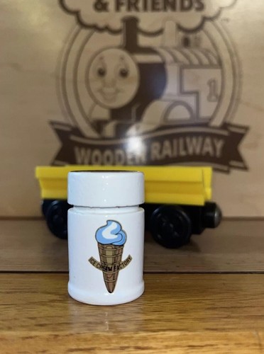ICE CREAM FACTORY ! THOMAS FRIENDS TRAIN WOODEN RAILWAY BARREL CARGO ...