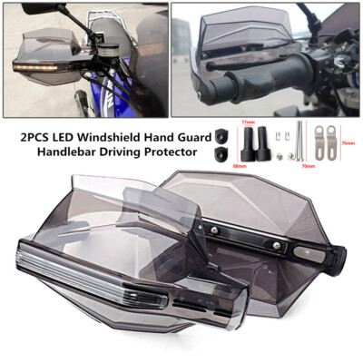 2PCS Motorcycle LED Windshield Hand Guard Signal Light Amber Handlebar ...