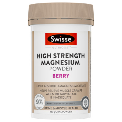 Swisse Ultiboost High Strength Magnesium Powder 180g - Berry 97% Sugar ...
