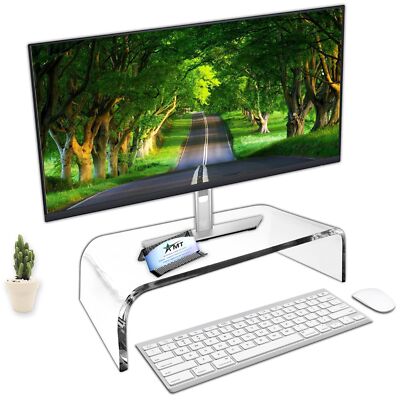 AMT 16 Inch Acrylic Laptop Monitor Stand, Computer Riser with Cat ...