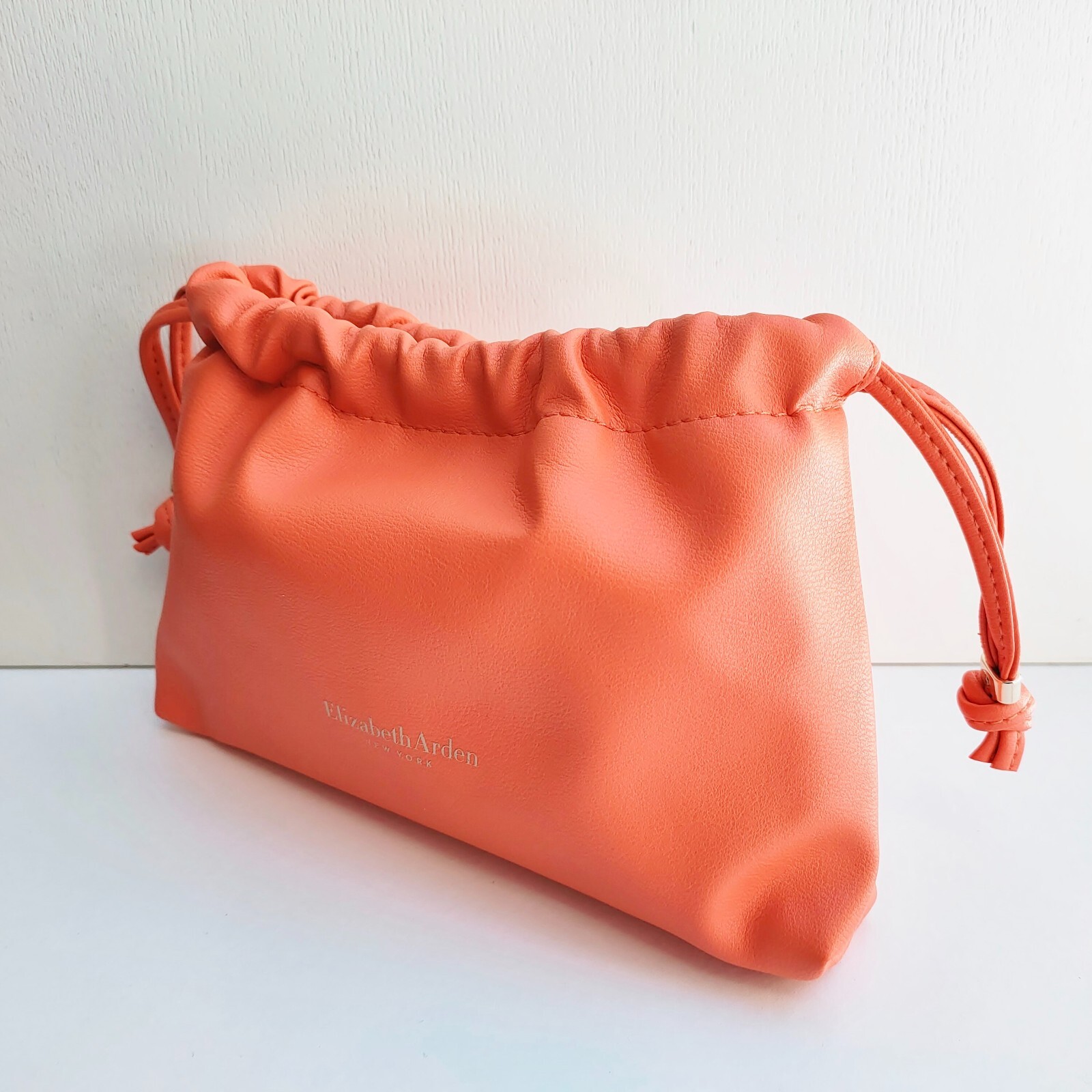 Elizabeth Arden Orange Drawstring Makeup Cosmetics Bag Pouch Purse ...