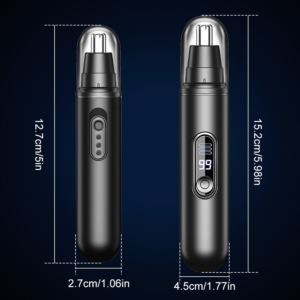 Electric Nose & Ear Hair Clipper- USB Rechargeable With LED Screen for ...