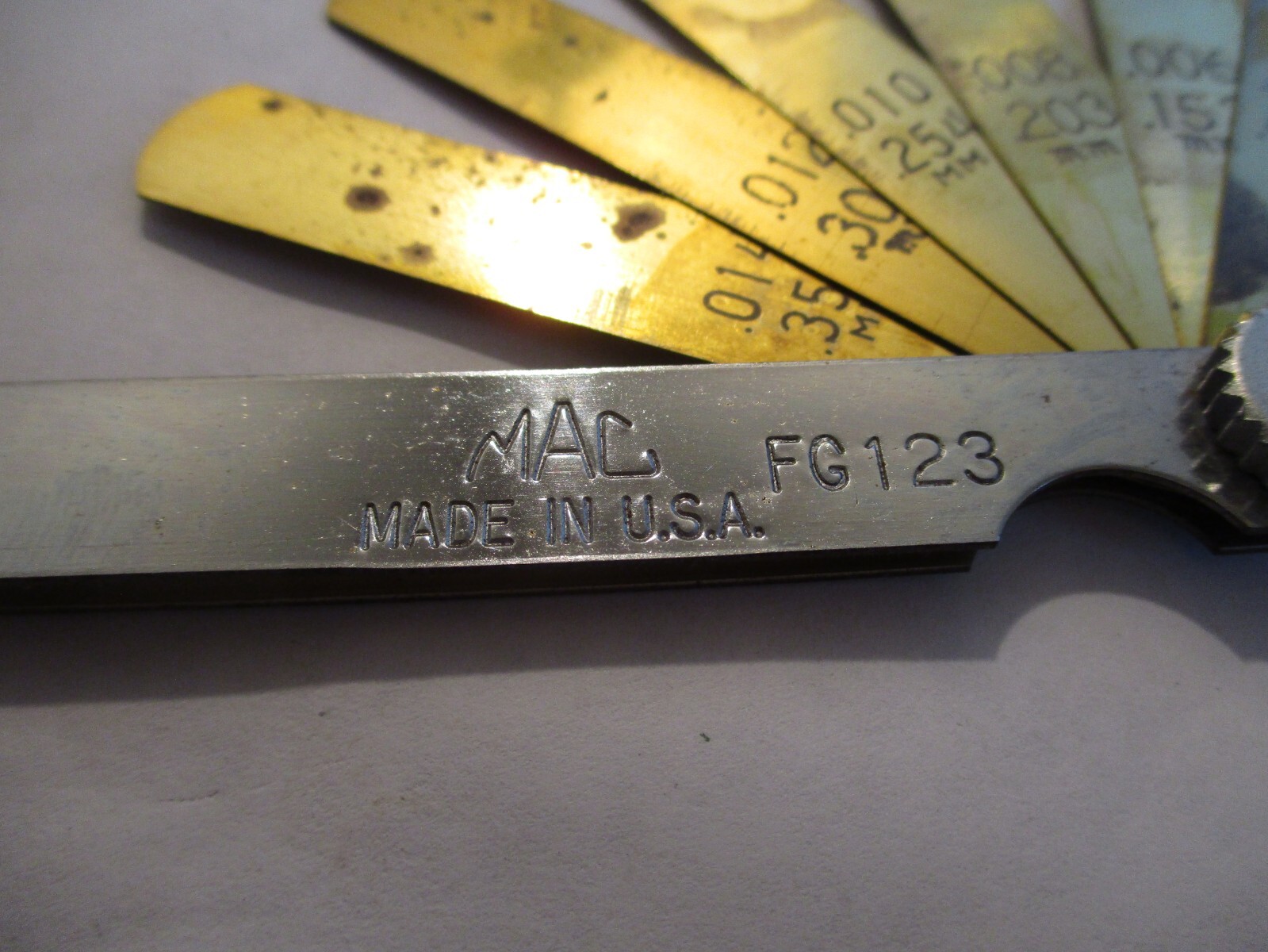 Unused Vintage MAC Tools FG123 Feeler Gauge - Made in USA | eBay