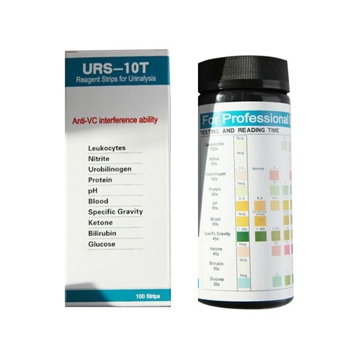 100 Strips URS-10T Urinalysis Reagent Strips 10 Parameters Urine Test ...