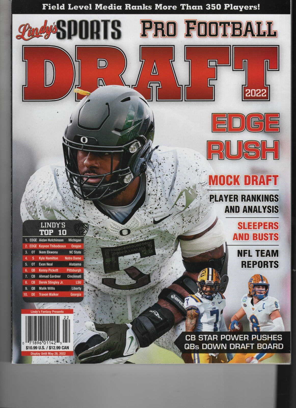KAYVON THIBODEAUX 2022 LINDY'S PRO FOOTBALL NFL DRAFT MAGAZINE | eBay