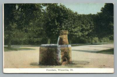 Street Fountain WINNETKA Illinois~Cook County IL Rare Antique Postcard ...