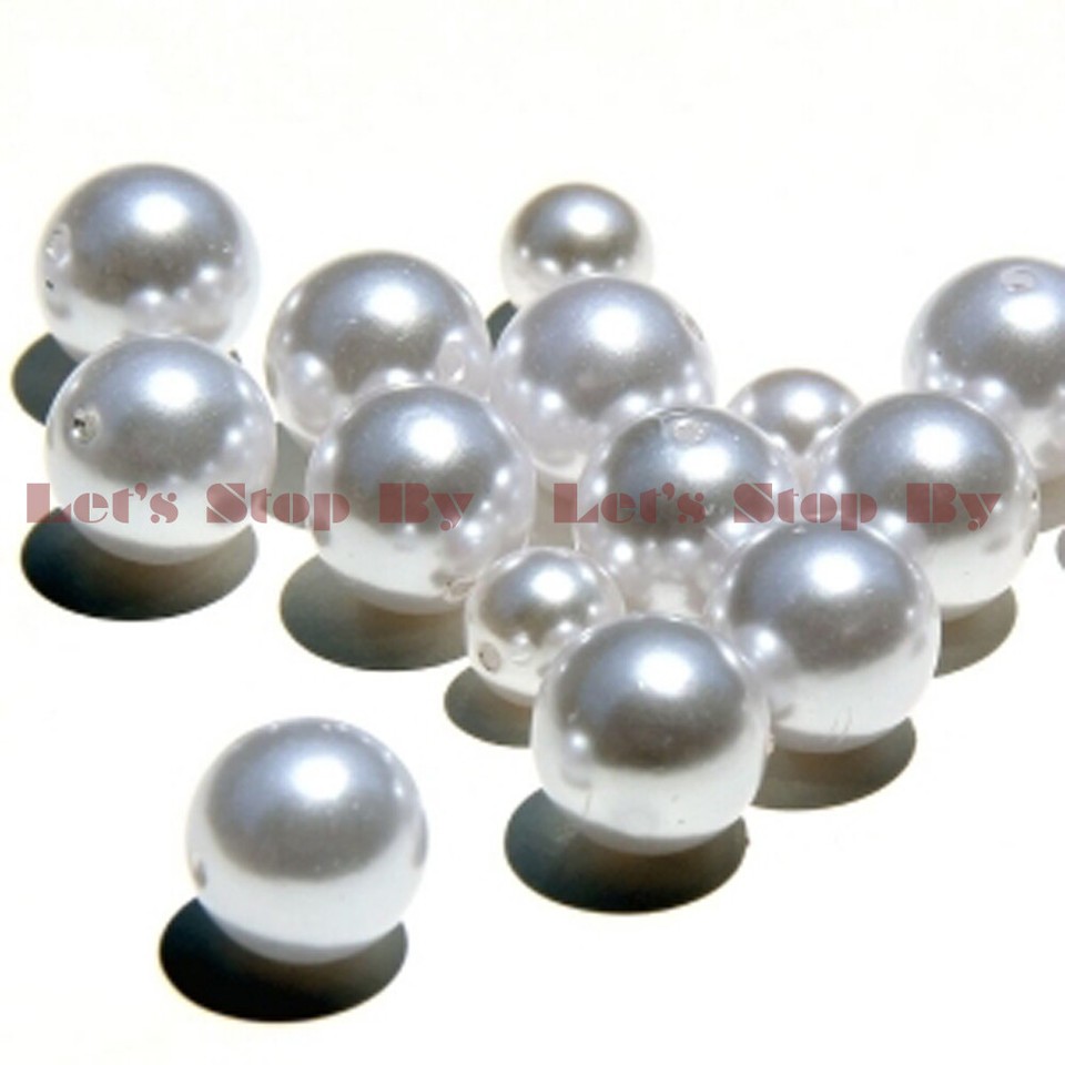 1lb Plastic Pearls Balls Beads Marbles Sphere Vase Filler Table Scatter ...