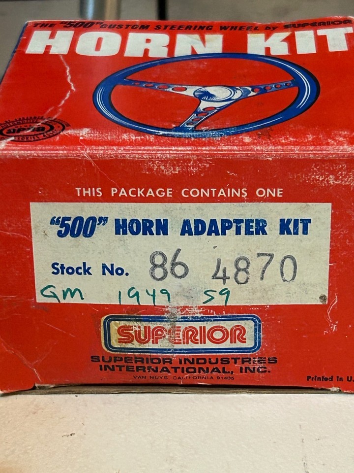 Superior HORN ADAPTER KIT 500 Custom Steering Wheel GM 1949-59 86=4870 ...