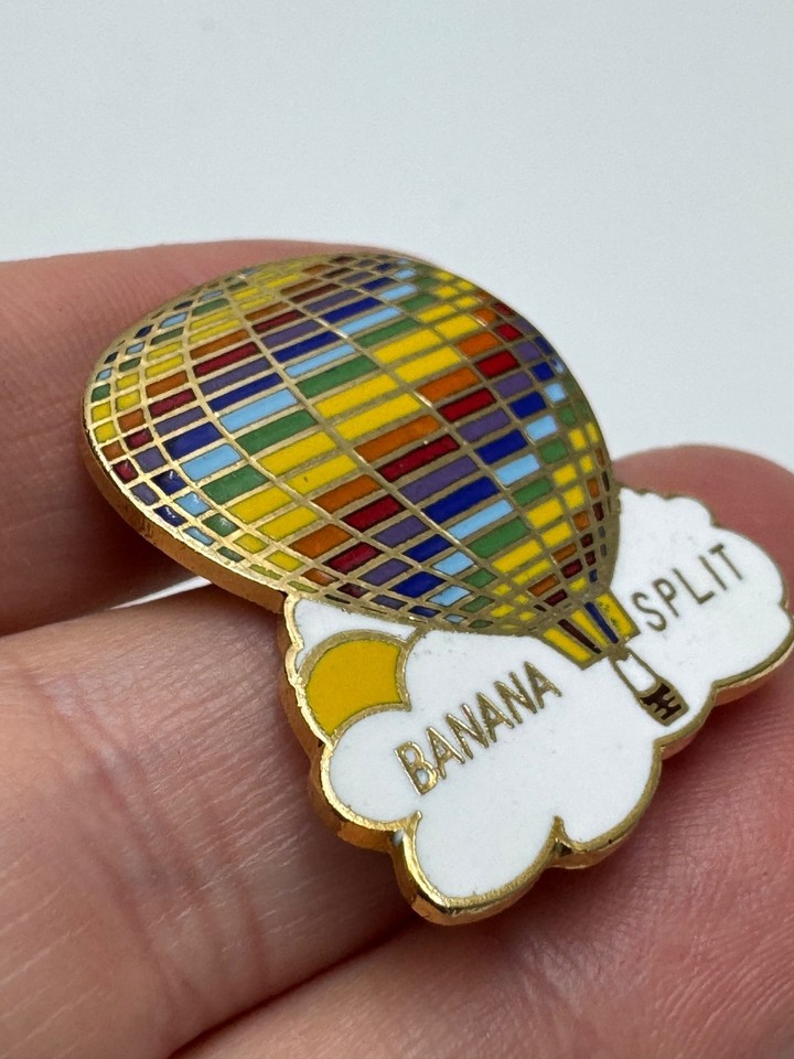 Vintage Banana Split Hot Air Balloon Rainbow Enamel Travel Souvenir ...