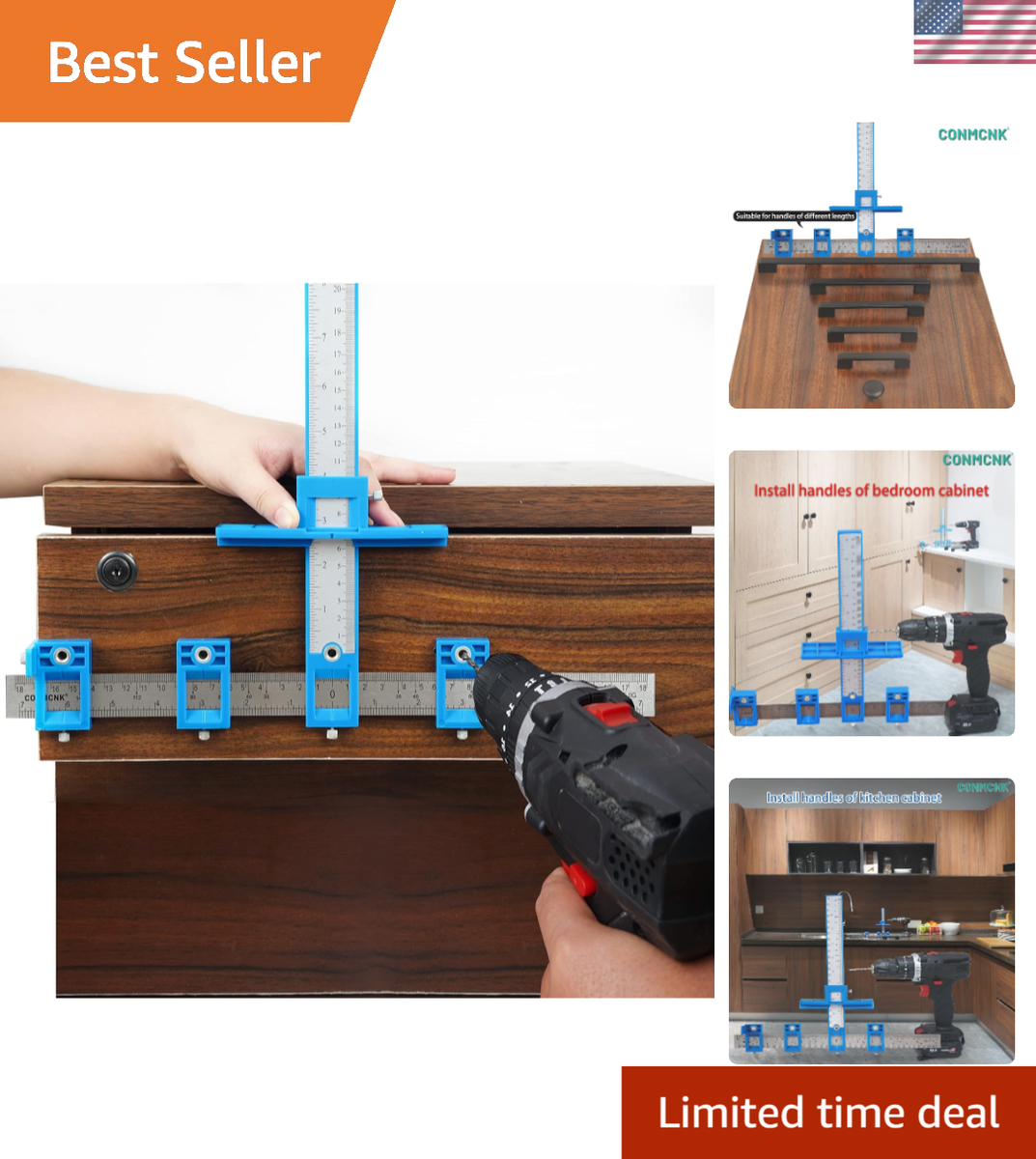 Cabinet Drill Guide Neitra Cabinet Hardware Jig, Adjustable Drill