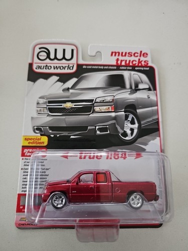 AUTO WORLD ULTRA RED CHASE 2006 Chevy Silverado SS Truck 1:64 Diecast ...