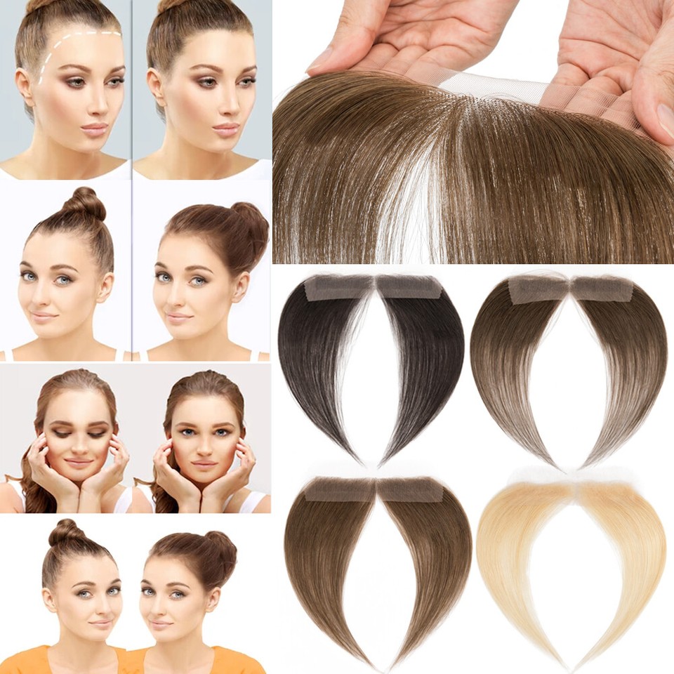 Women's Hairline Cover-UP Real Human Hair Front Top Lace Base Toupee ...
