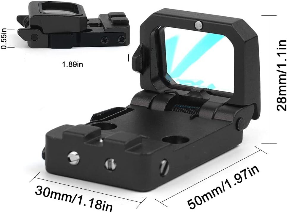 Tactical Flip Up Dot Sight Holographic Reflex Scope Foldable Red Dot ...