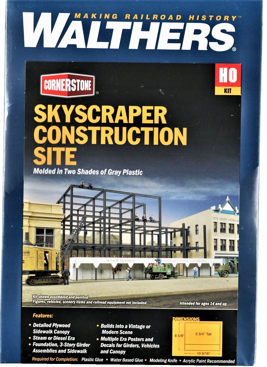 HO Scale Walthers Cornerstone 933-3761 Skyscraper Construction Site ...