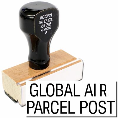 Large Global Air Parcel Post Rubber Stamp, Mail Stamp Size 7/8" x 2-1/4 ...