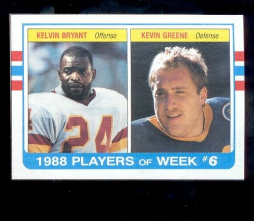 1989 Topps KELVIN BRYANT KEVIN GREENE Washington Redskins Rams Box ...