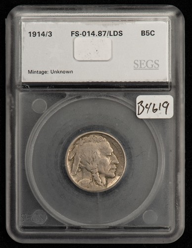 1914/3 5c Buffalo Nickel - FS-014.87/LDS KEY Date Overdate - SEGS Slab - B4619 | eBay