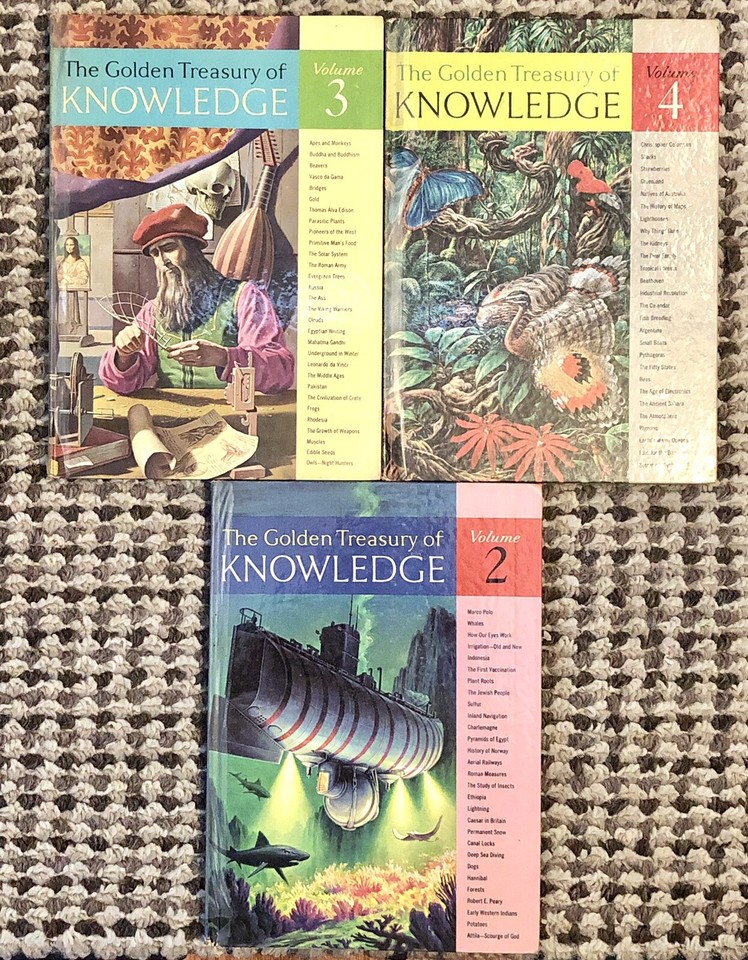 The Golden Treasury of Knowledge Vol 2-4 Hardcover 1961 Vintage ...