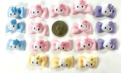 LAST 1 - 17PC ASST ITTY KITTY CAT BOW MEOW NEW HAIRBOW CENTER ...