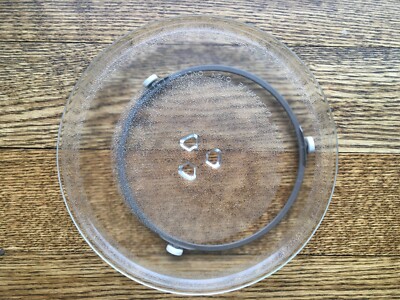 10"GE MICROWAVE TURNTABLE GLASS PLATE-7" GUIDE RING CLEAN-USED-610-L210 ...