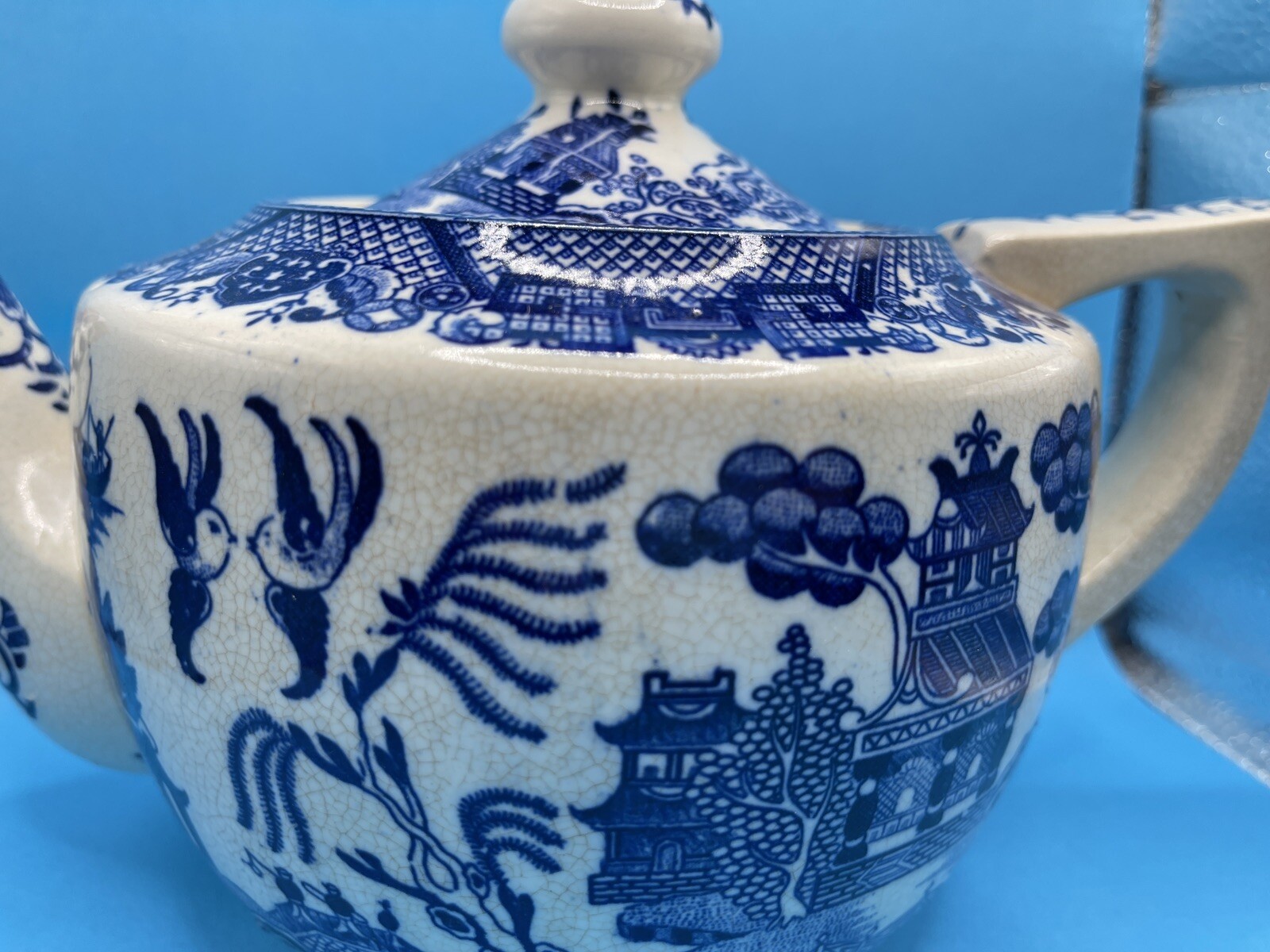 Vintage Moriyama Japan Blue Willow Teapot | Crazed Ceramic | Collector ...