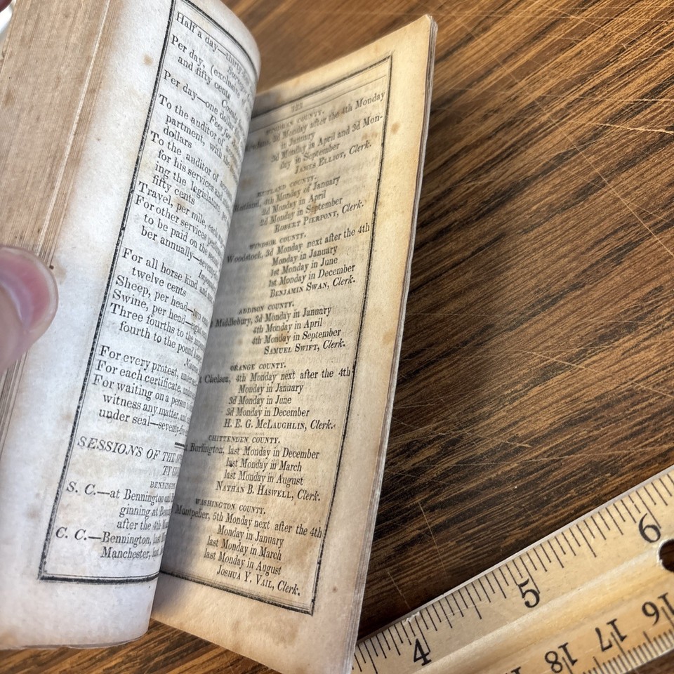1827 Walton's Vermont Register & Farmer's Almanac & Calendar Zadock ...