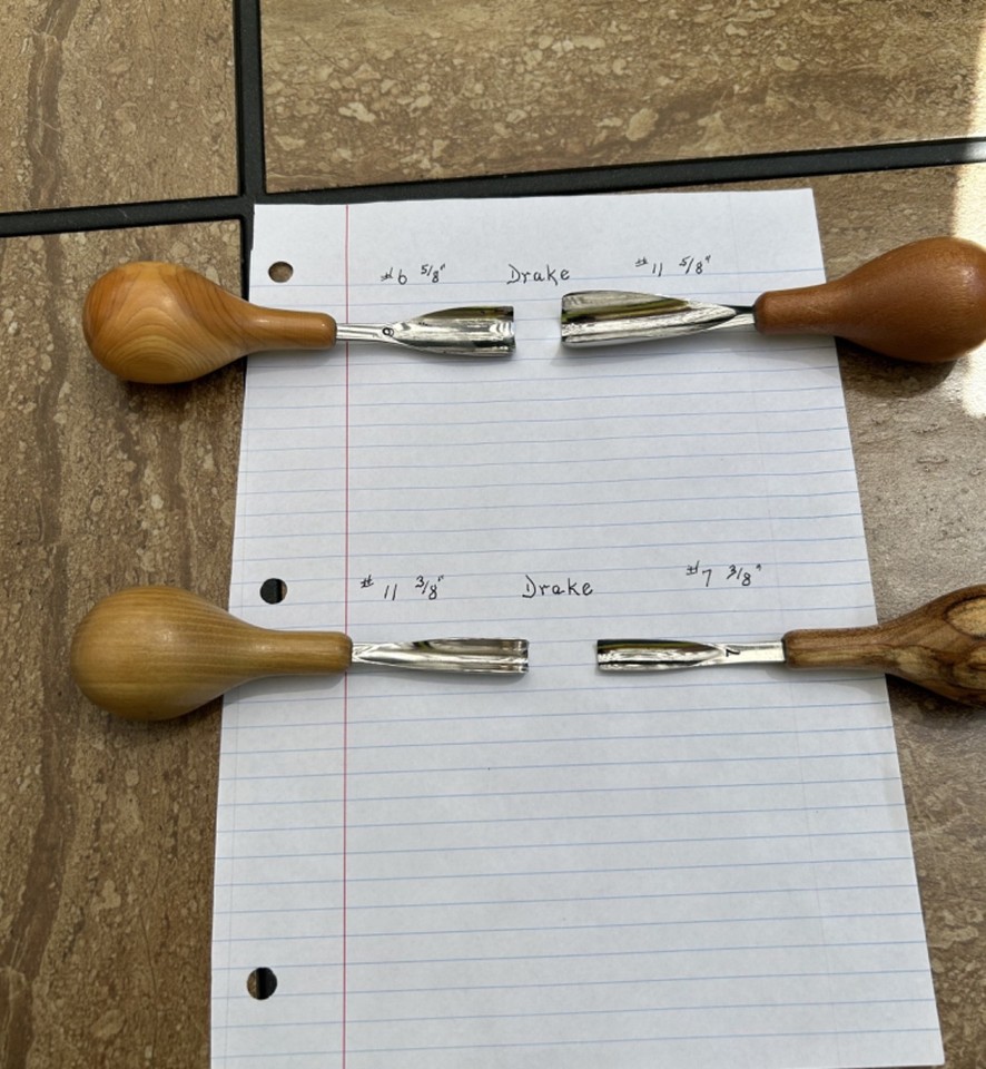 Drake wood carving gouge, #11 sweep, 5/8 inch wide. | eBay