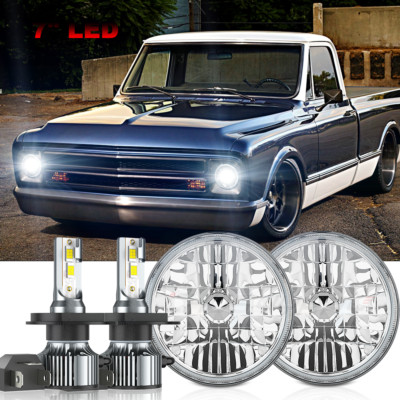 pair 7"inch round LED Headlights High Low for Chevrolet C10 c20 Pickup ...