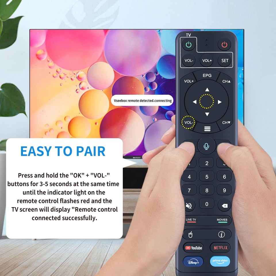 For vSeeBox V2 Pro Bluetooth Voice Remote Control Works for V1 / V2 ...