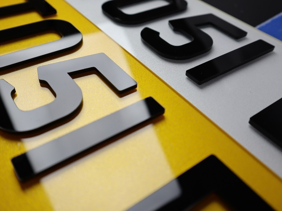 4D Reg Number plates, Pair Of Road Legal 4D 3D Laser Cut Raised Gloss ...