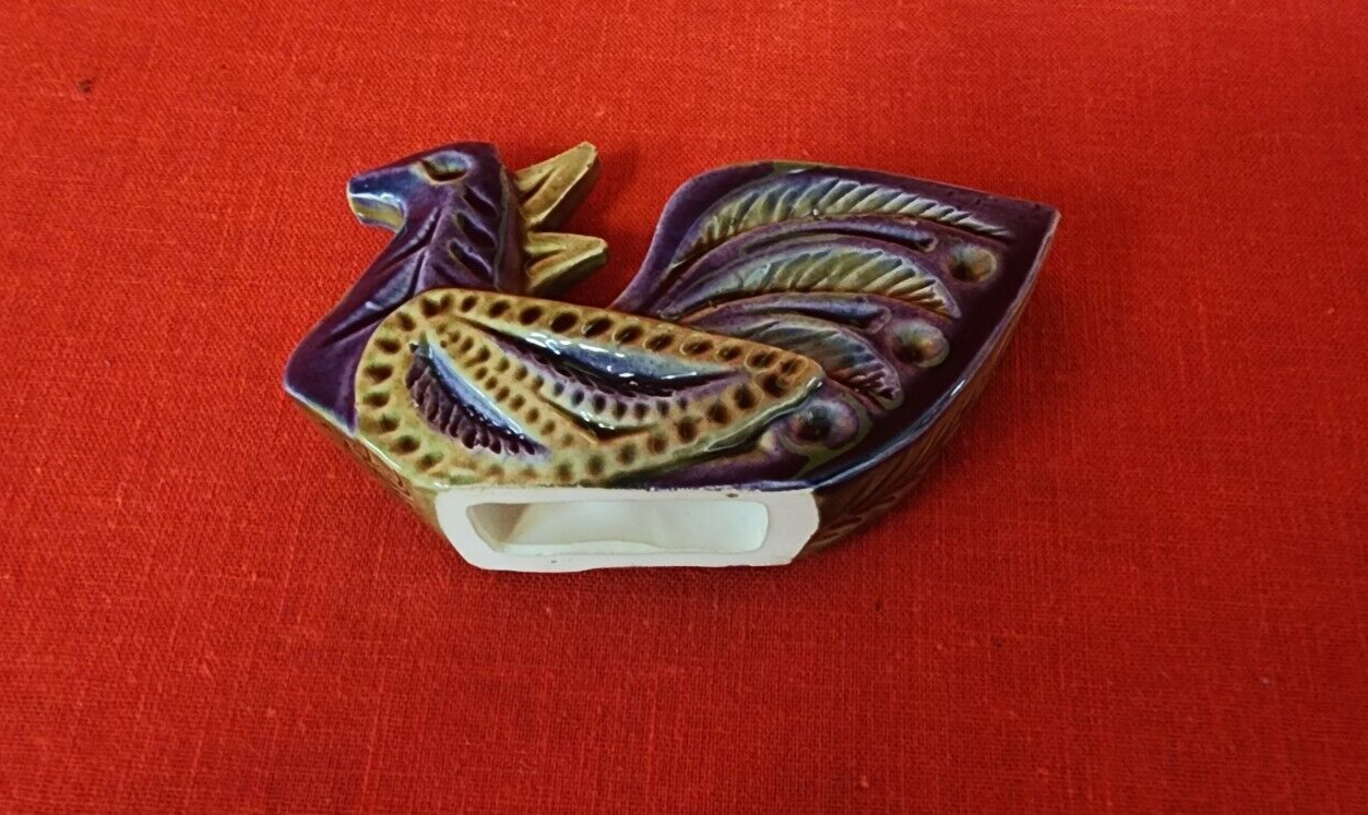 RARE Gofer Israel Ceramic Pottery Blue Abstract Bird ~2.5”x4.25” | eBay