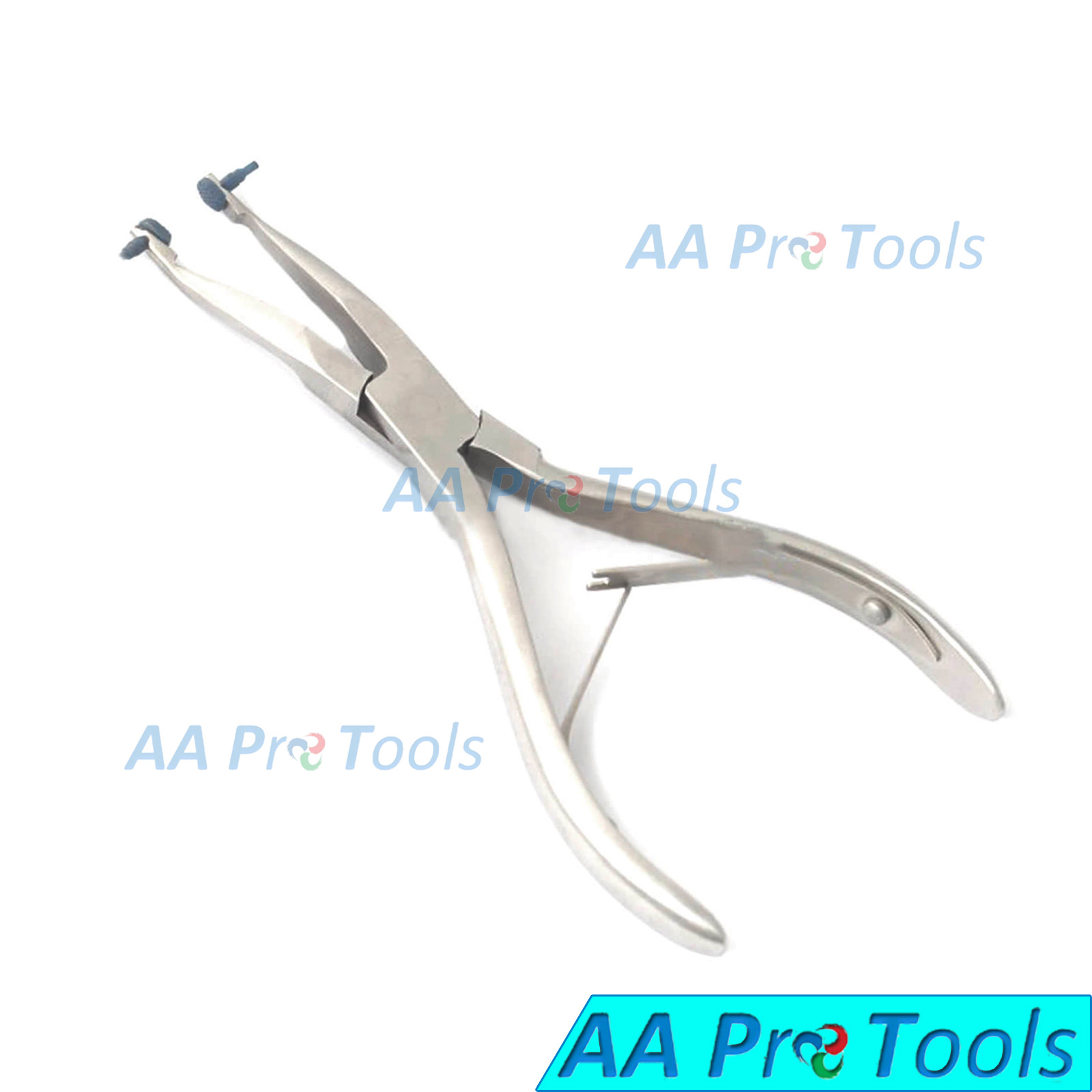 DENTAL CROWN GRIPPER REMOVER PLIERS 6" ANGLED W/ REPLACEABLE SILICONE ...