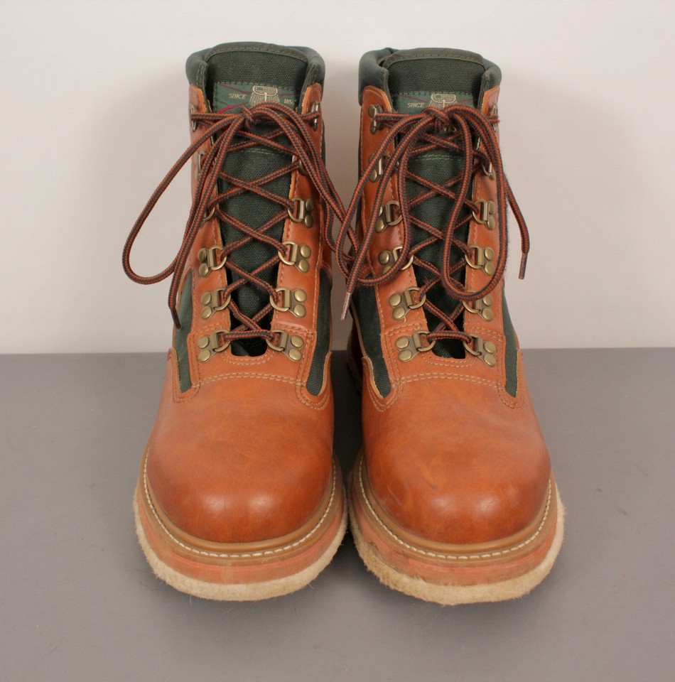 Men's Brown & Green Gokey Fly Fishing Outdoor Felt Sole Boots Sz 12 ...