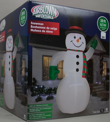 Gemmy Christmas 20 ft Colossal Size Waving Snowman Airblown Inflatable ...
