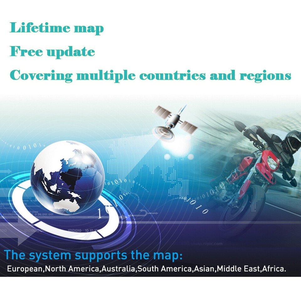 4.3" Car Motorcycle GPS Navigation 8GB SAT NAV Bluetooth Waterproof ...