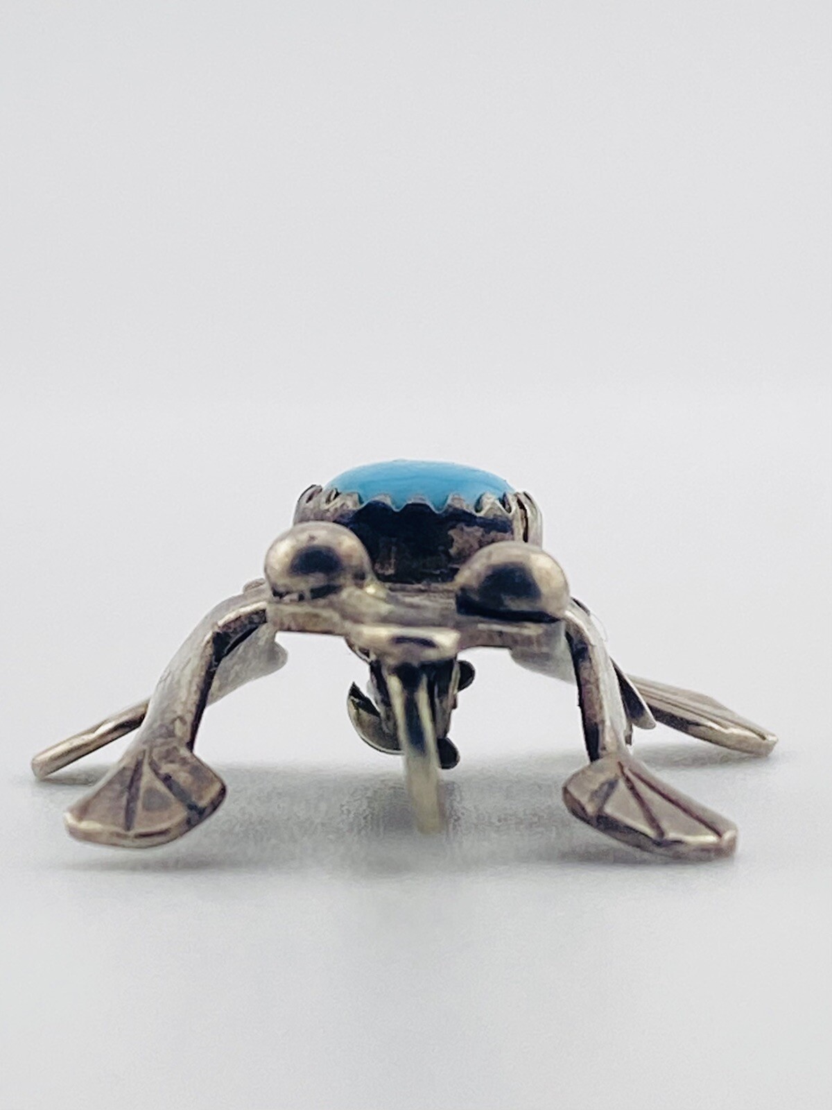 Vintage Alice Platero Navajo S. Silver Turquoise Frog… - Gem