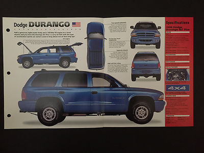 1998 Dodge Durango IMP Hot Cars Spec Sheet Folder Brochure RARE | eBay