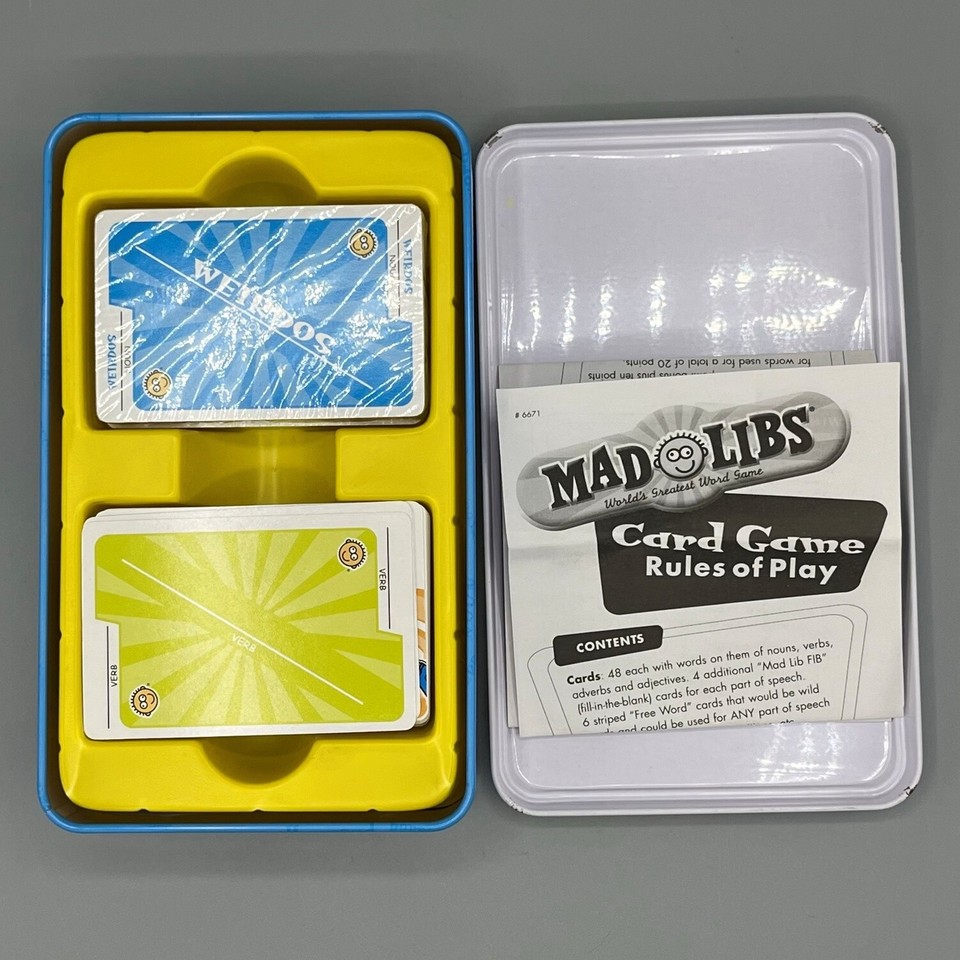 Mad Libs Card Game Collector Tin World's Greatest Word Card Game 2004 ...