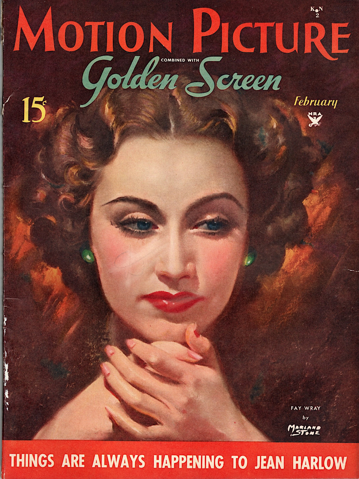MOTION PICTURE • Feb. 1935 • FAY WRAY • cover artist Marland Stone • VG ...