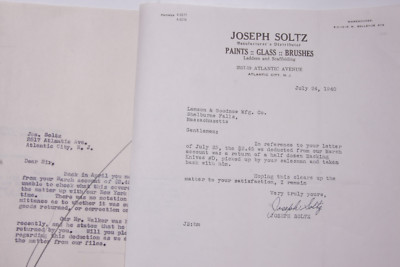 1940 Lamson Goodnow Soltz Paints Glass Signed Atlantic City NJ Ephemera ...