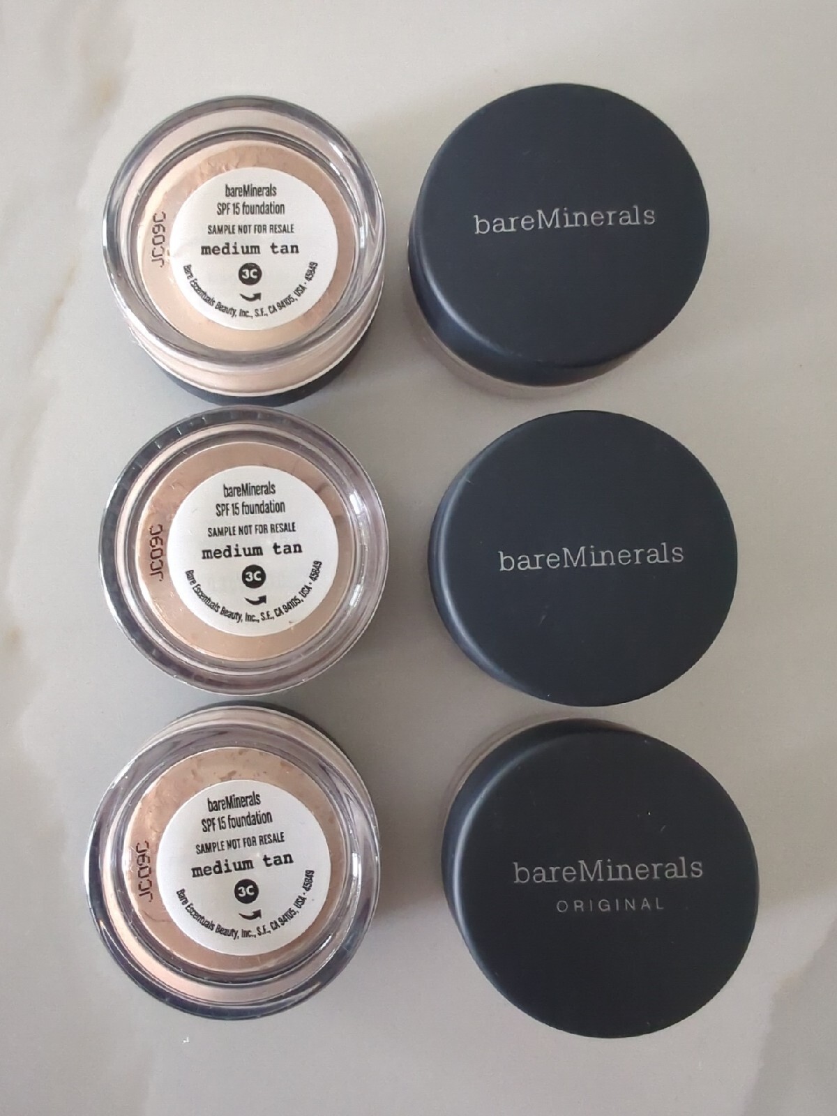 bareMinerals 6 Sample SPF 15 FOUNDATION Jars Medium Tan Ships Free CC ...